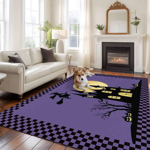 6'x9' Area Rugs, Halloween Night Indoor Outdoor Area Rug for Living ...