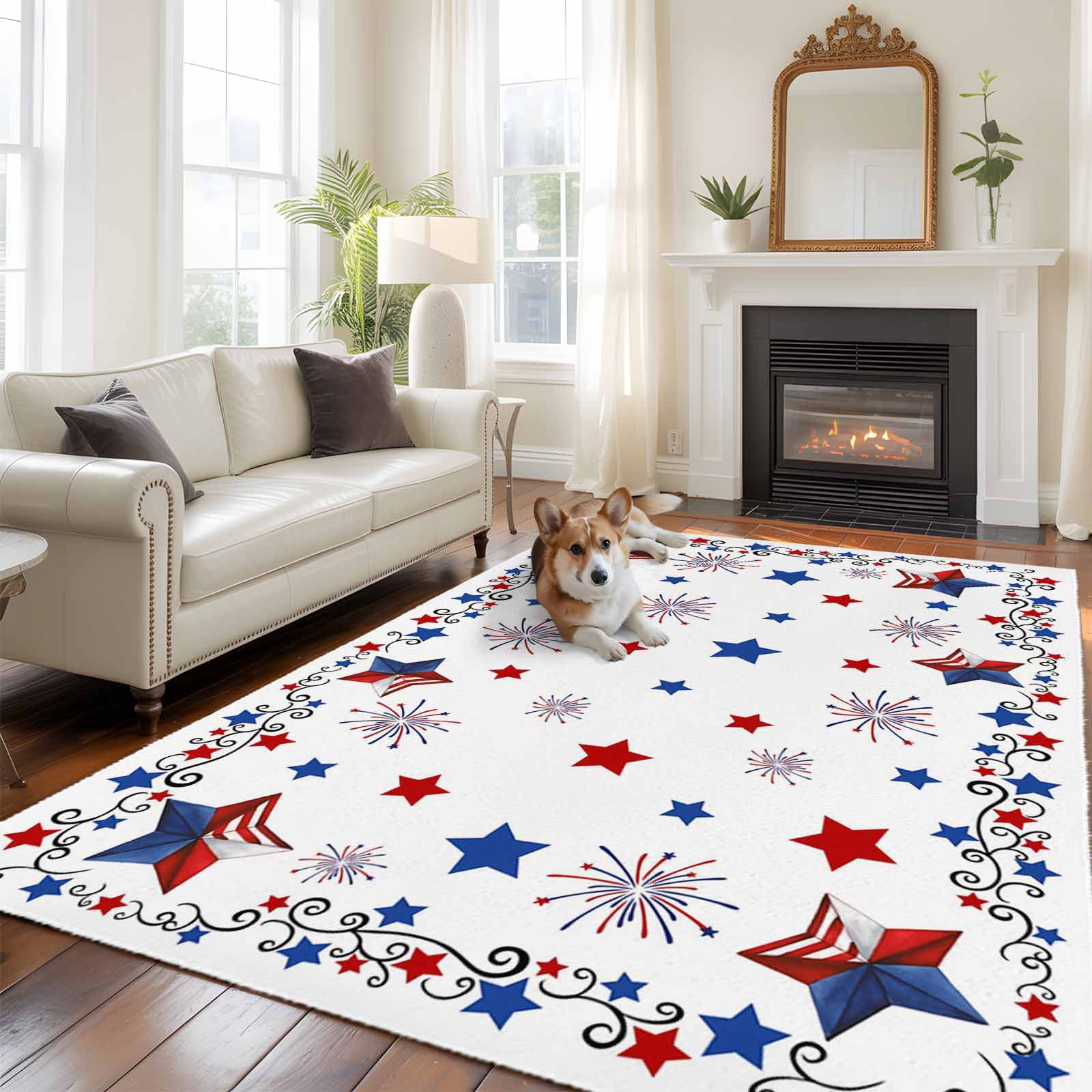 6'x9' Area Rugs, Independence Day Indoor Outdoor Area Rug for Living ...