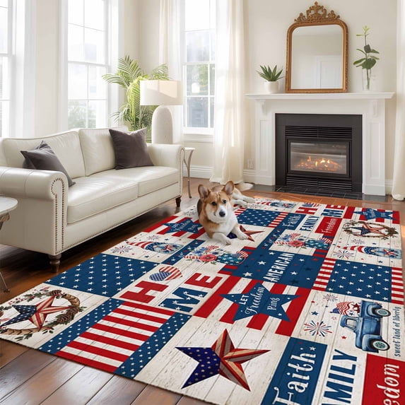 6'x9' Area Rugs, Independence Day Indoor Outdoor Area Rug for Living ...