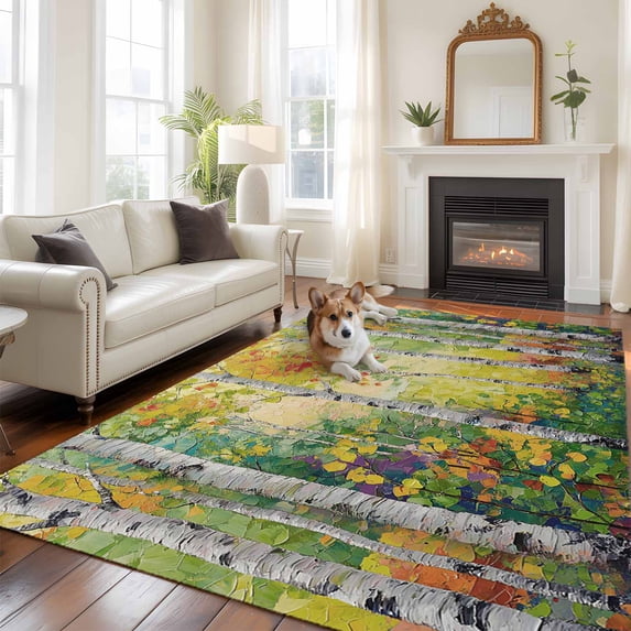 6'x9' Area Rugs, Modern Oil Painting Indoor Outdoor Area Rug for Living ...