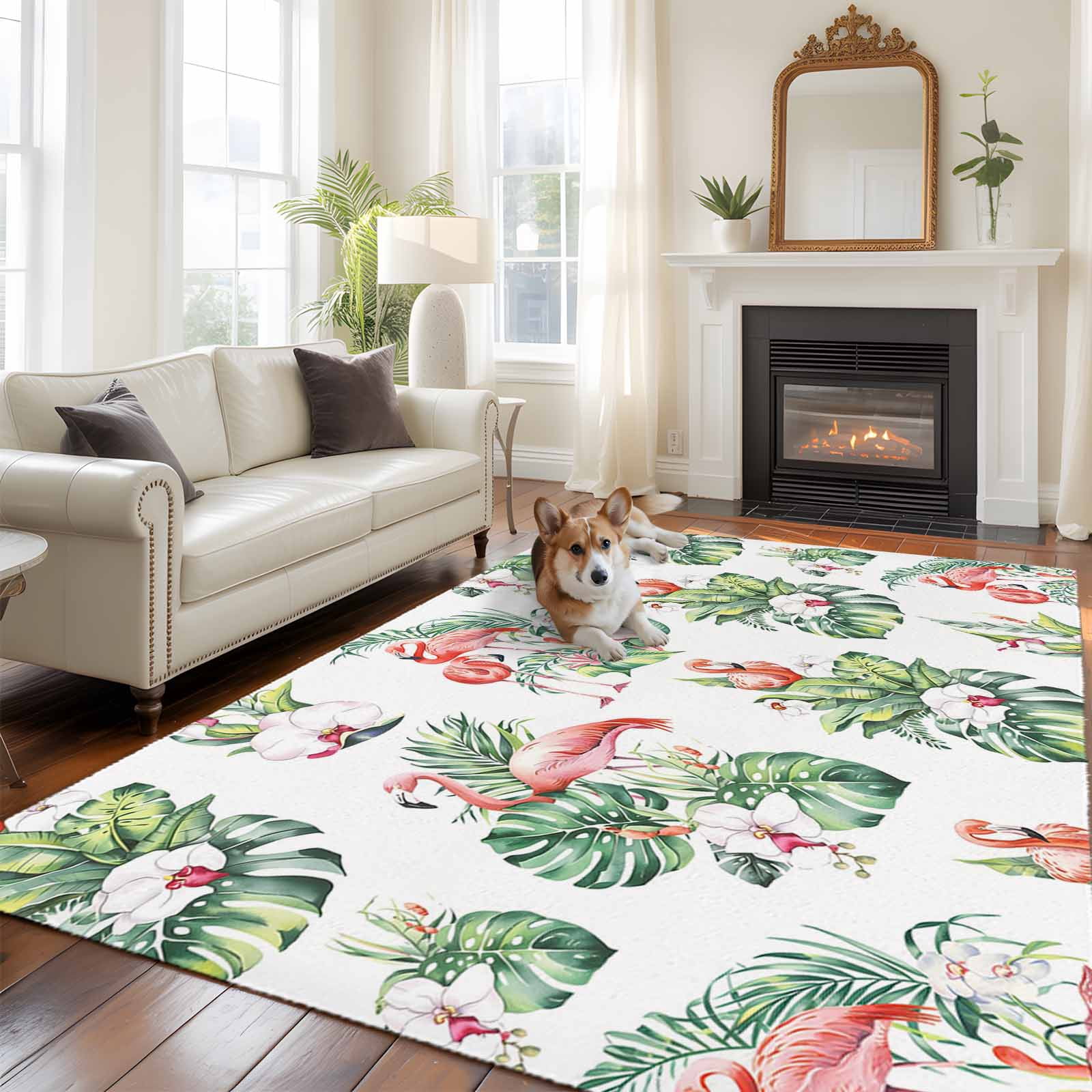 6'x9' Area Rugs, Palm Leaves Indoor Outdoor Area Rug for Living Room ...