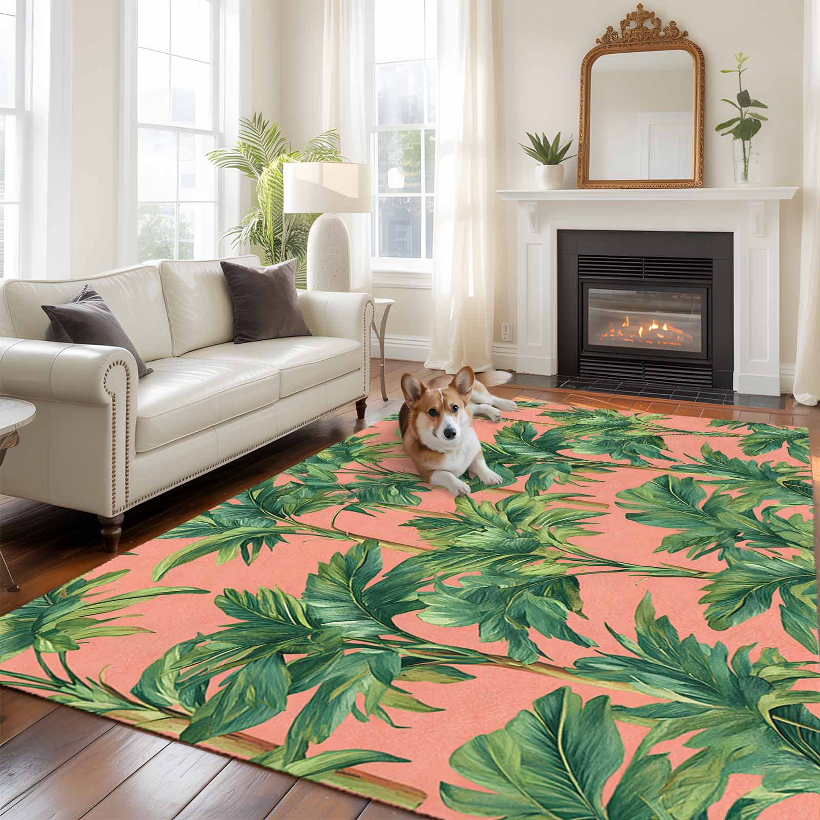 6'x9' Area Rugs, Palm Tree Tropical Indoor Outdoor Area Rug for Living ...