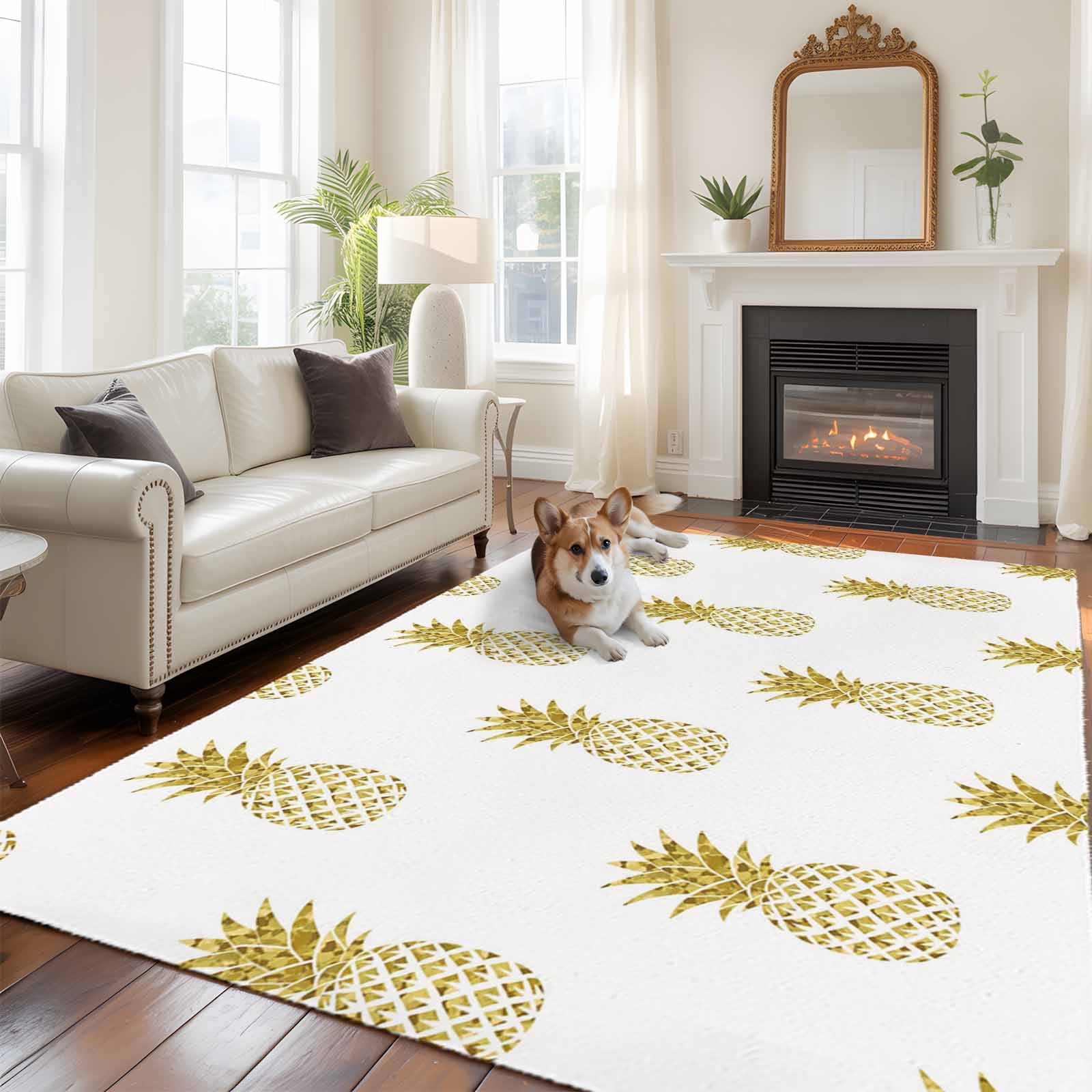 6'x9' Area Rugs, Pineapple Indoor Outdoor Area Rug for Living Room ...