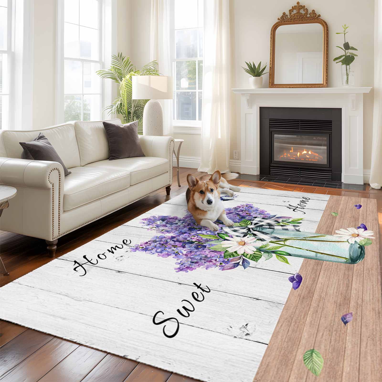 6'x9' Area Rugs, Purple Lavender Indoor Outdoor Area Rug for Living ...