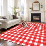 6'x9' Area Rugs, Red Indoor Outdoor Area Rug for Living Room Bedroom ...