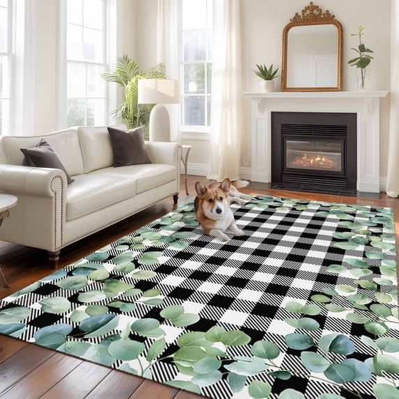 6'x9' Area Rugs, Sage Green Eucalyptus Indoor Outdoor Area Rug for ...