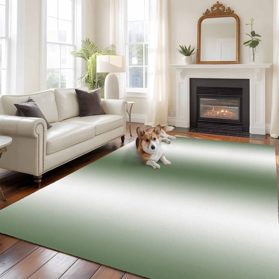 6'x9' Area Rugs, Sage Green White Ombre Indoor Outdoor Area Rug for ...