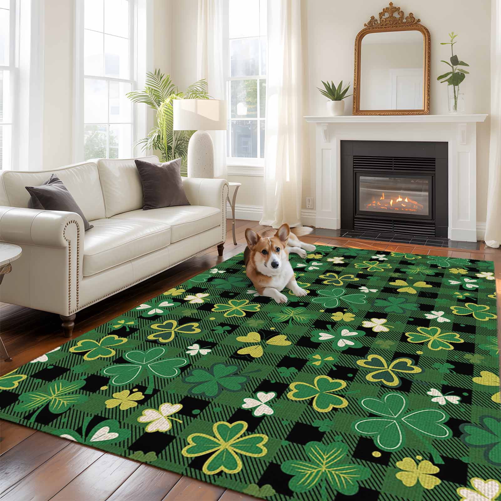 6'x9' Area Rugs, St. Patrick's Day Indoor Outdoor Area Rug for Living ...