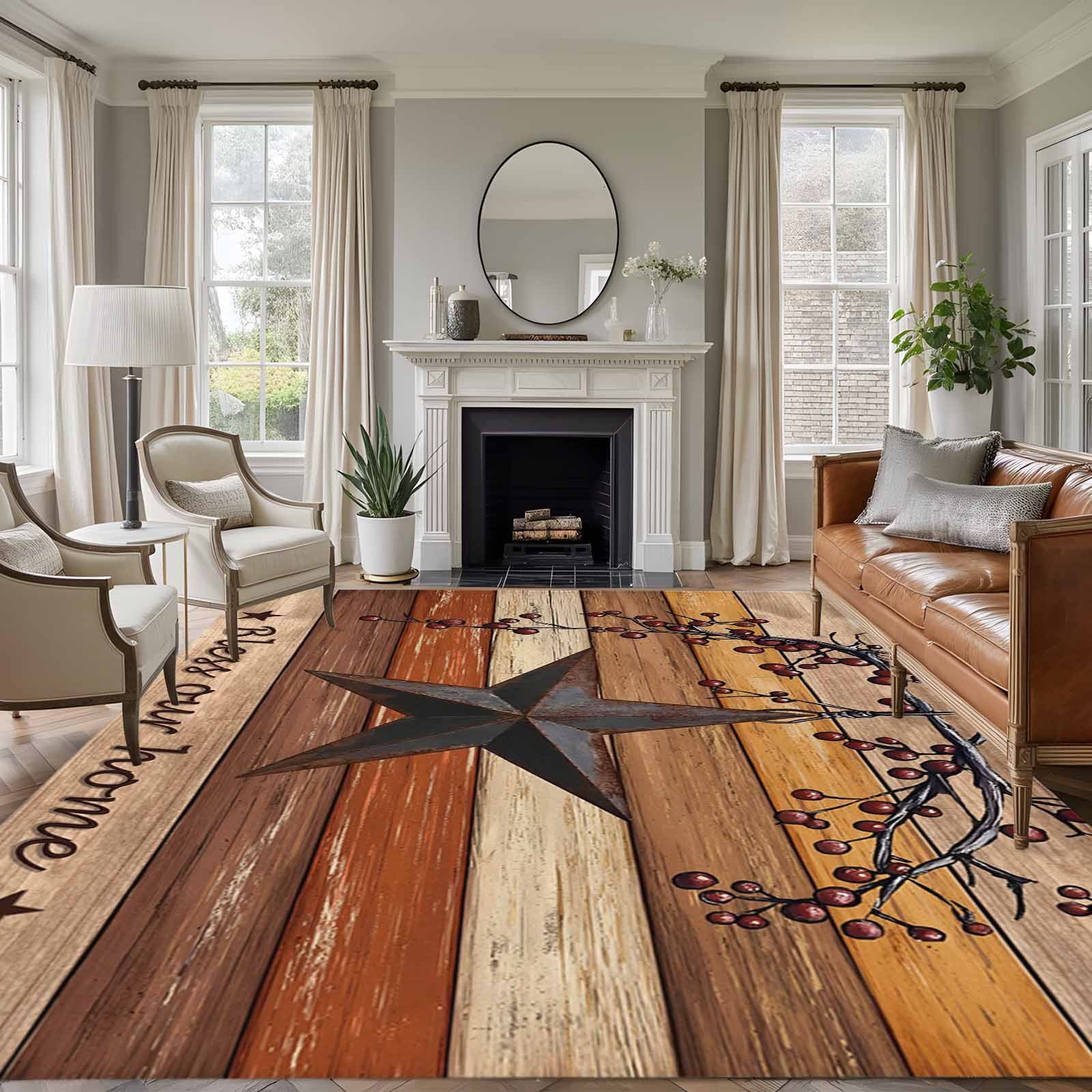 6'x9' Area Rugs, Texas Star Vintage Indoor Outdoor Area Rug for Living ...