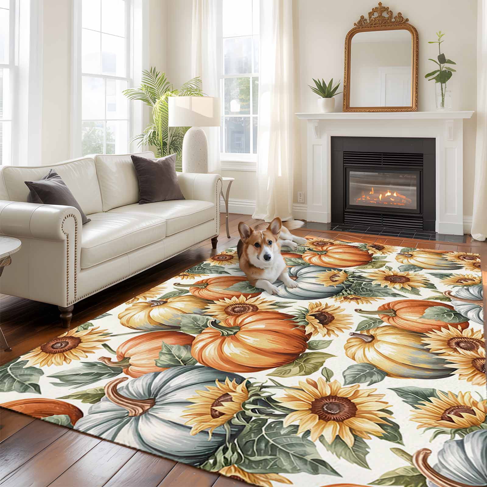 6'x9' Area Rugs, Thanksgiving Indoor Outdoor Area Rug for Living Room ...