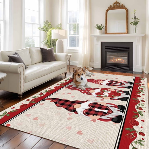 6'x9' Area Rugs, Valentine's Day Indoor Outdoor Area Rug for Living ...