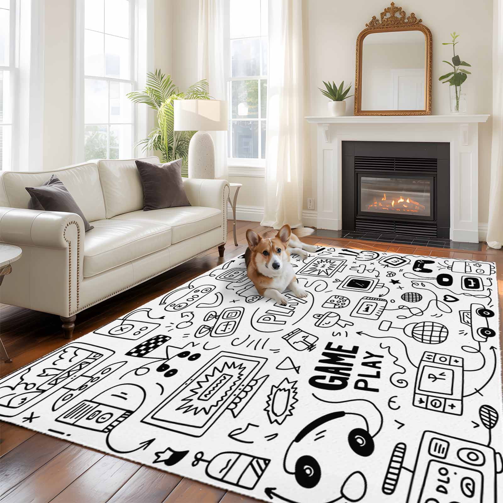 6'x9' Area Rugs, Video Game Indoor Outdoor Area Rug for Living Room ...