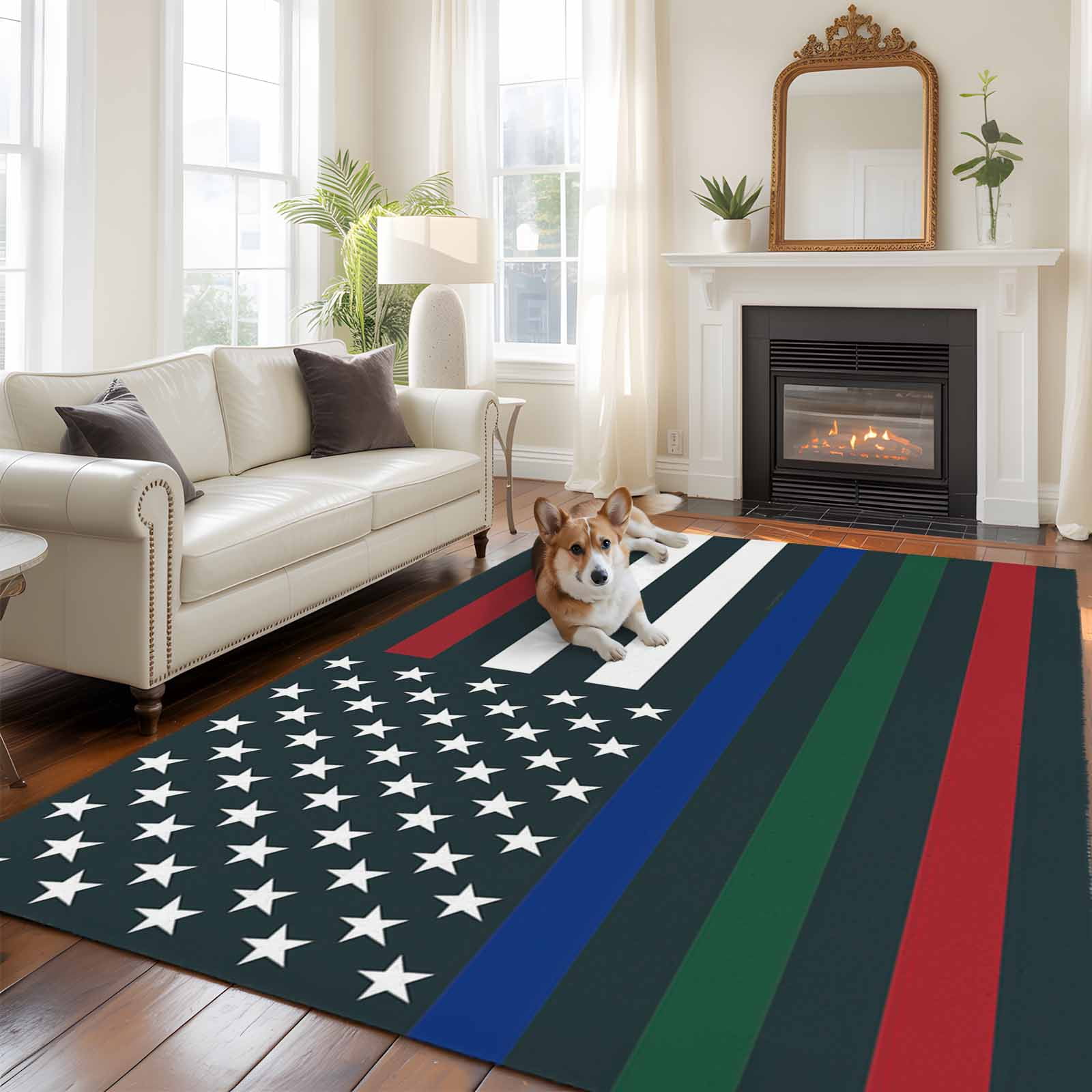 6'x9' Area Rugs, Vintage American Flag Indoor Outdoor Area Rug for ...