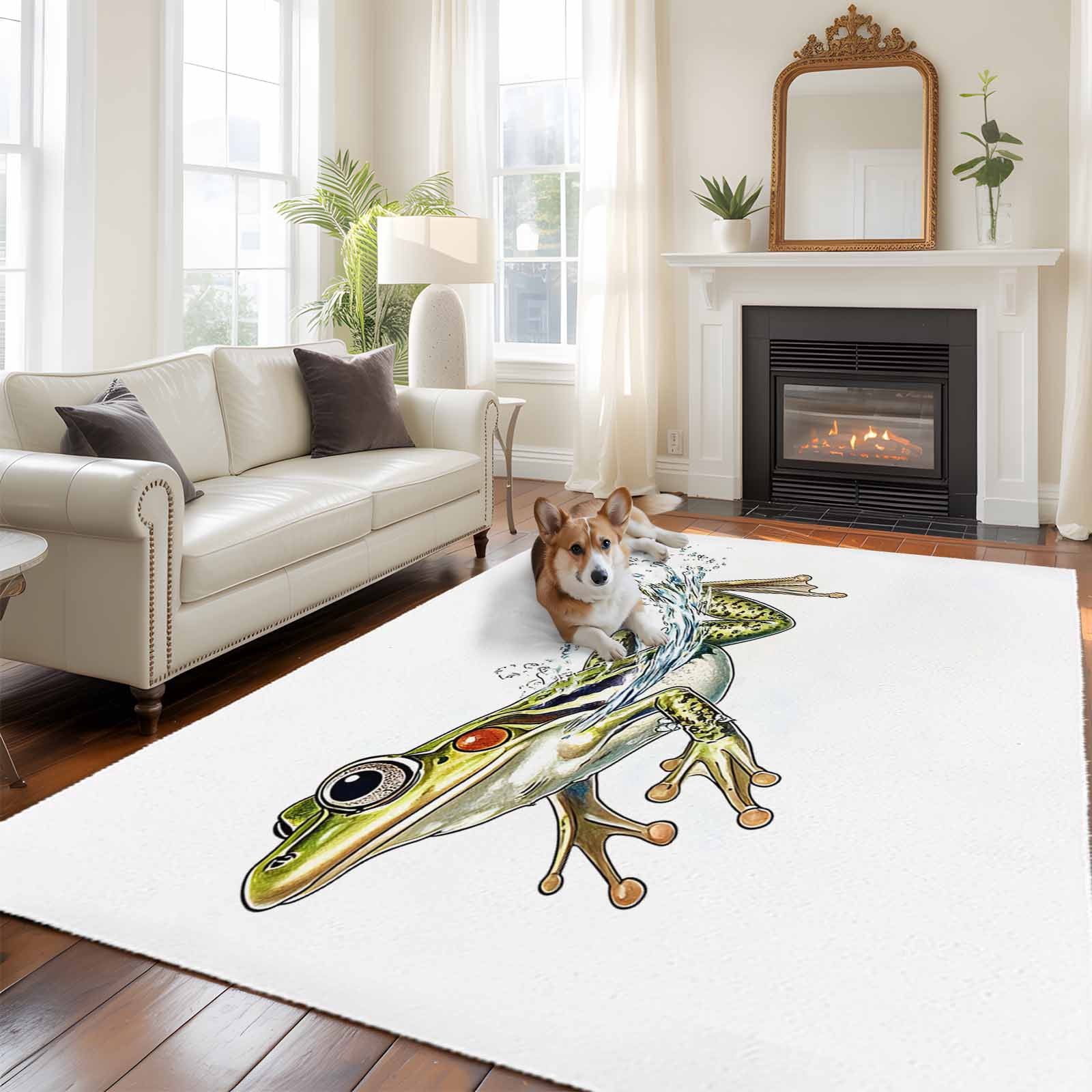 6'x9' Area Rugs, Vintage Frog Indoor Outdoor Area Rug for Living Room ...
