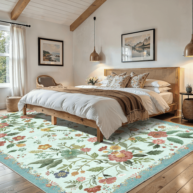 6'x9' Boho Area Rugs for Living Room, Machine Washable Area Rug with ...