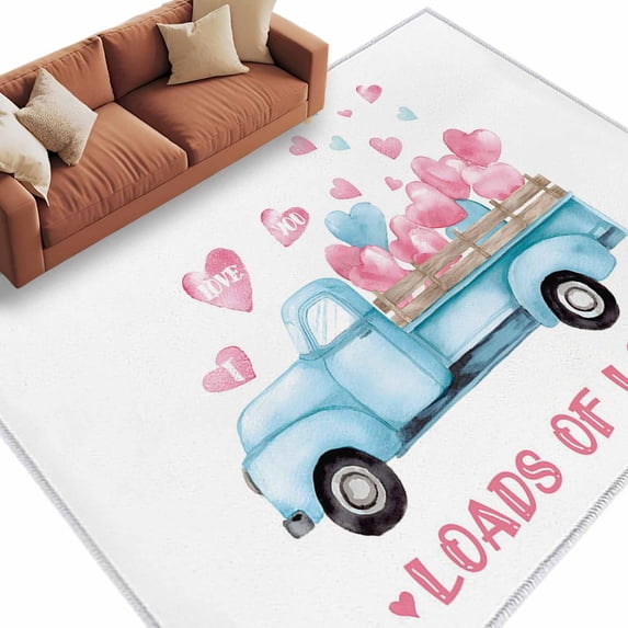 6'x9'Large Area Rugs Valentine's Day Washable Area Rugs Non-Slip Indoor ...