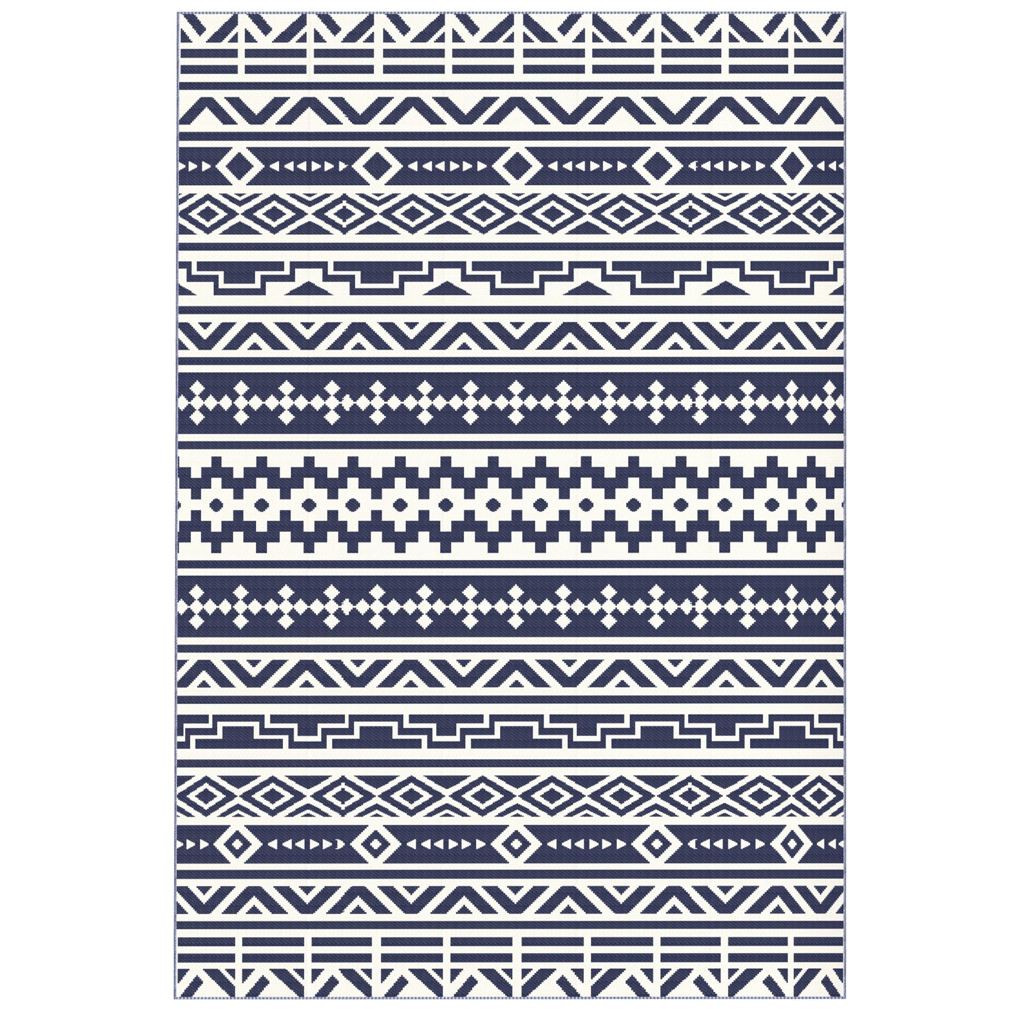 6'x9' Reversible Waterproof Outdoor Plastic Straw Rug with Carry Bag ...