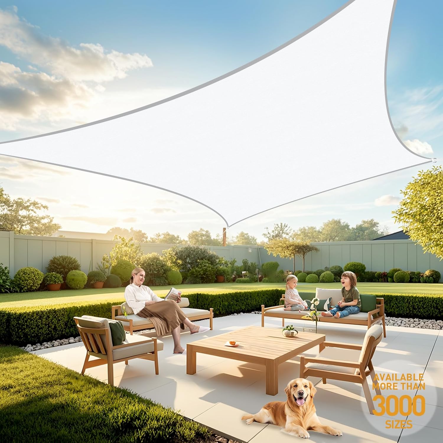 **6'x9' white rectangle shade canopy sun shade sail for backyard ...