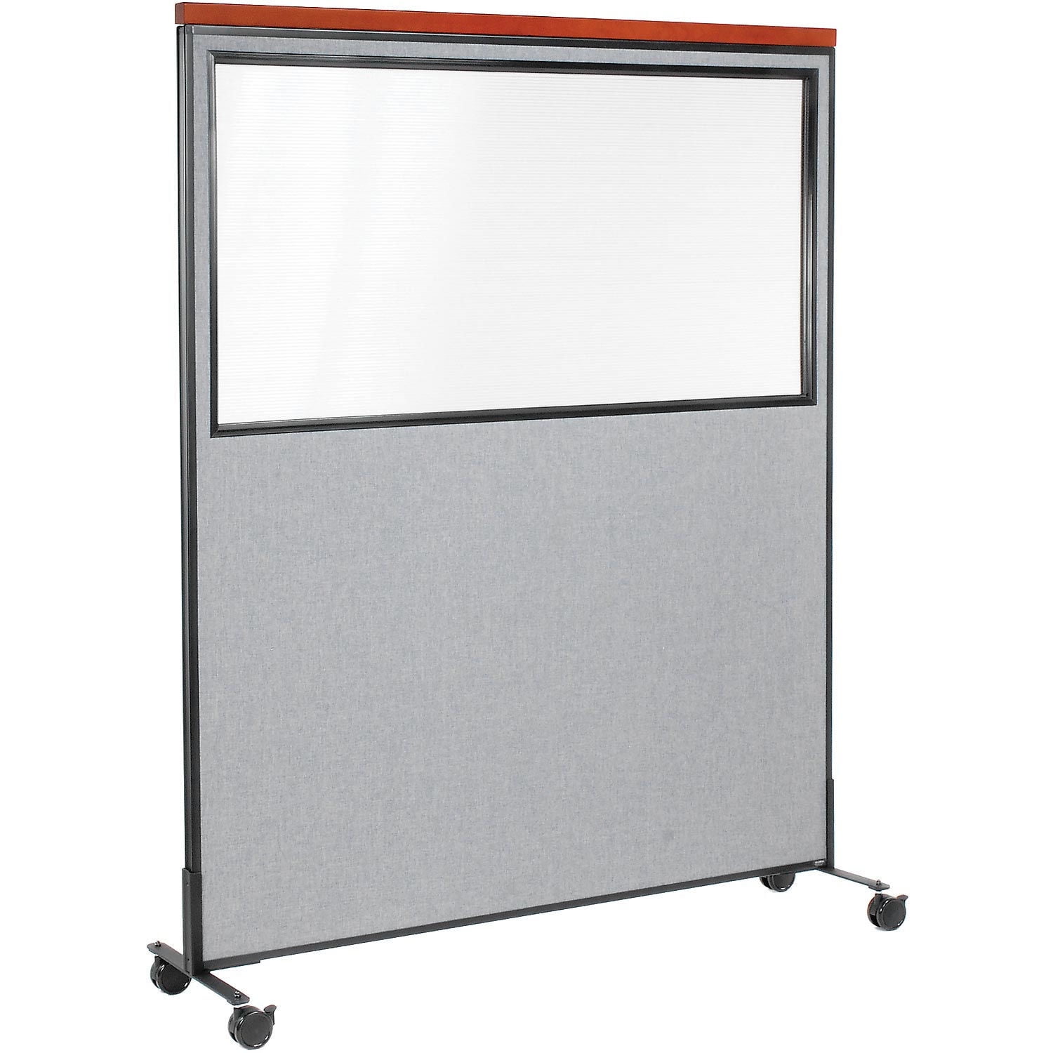 60-1/4"W x 100-1/2"H Deluxe Mobile Office Partition Panel with Partial ...