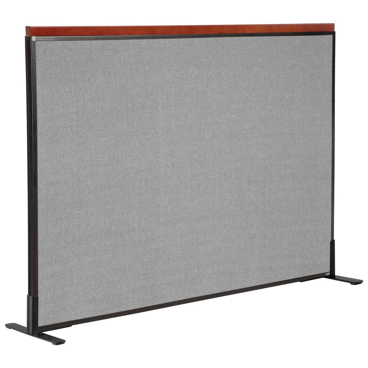 60-1/4"W x 43-1/2"H Deluxe Freestanding Office Partition Panel, Gray ...