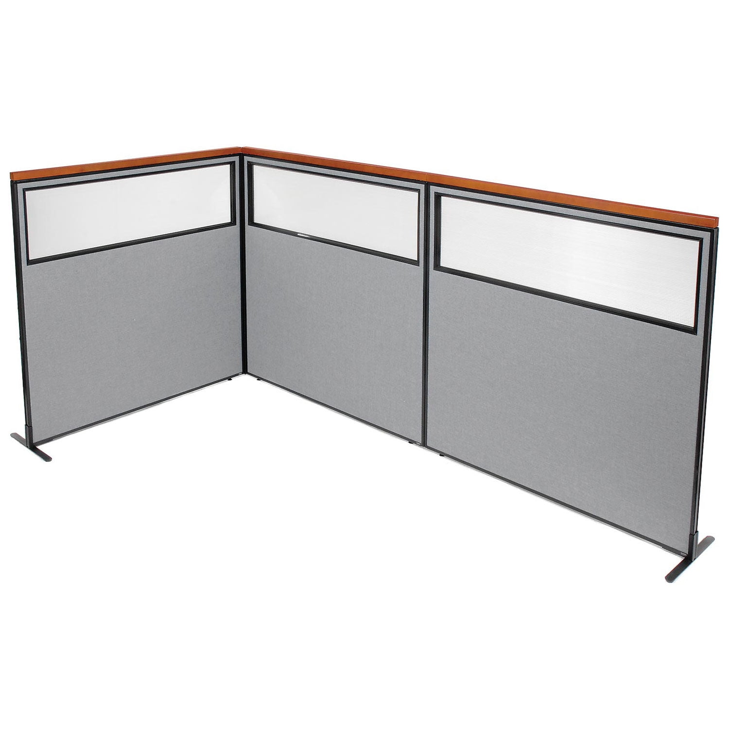 60-1/4"W x 61-1/2"H Deluxe Freestanding 3-Panel Corner Divider with ...
