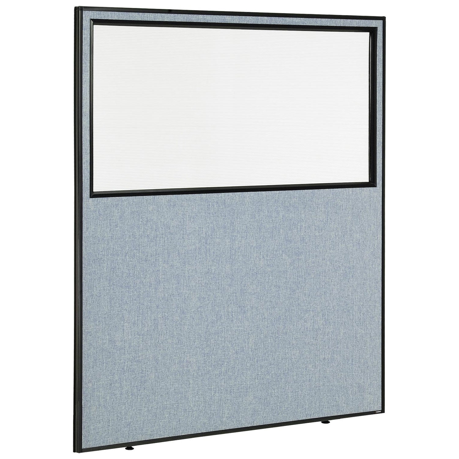 60-1/4"W x 72"H Office Partition Panel with Partial Window, Blue ...