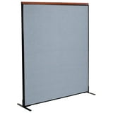 60-1/4"W x 73-1/2"H Deluxe Freestanding Office Partition Panel, Blue ...