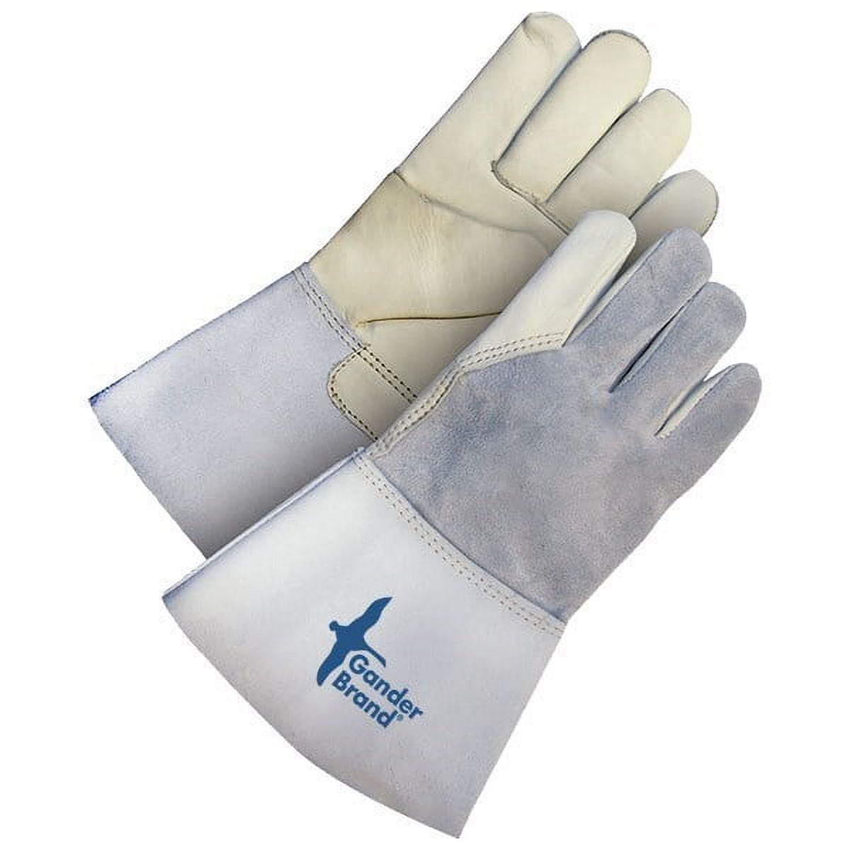 60-1-650-S Grain Cowhide Utility Glove Gauntlet Split Back Palm Lined ...