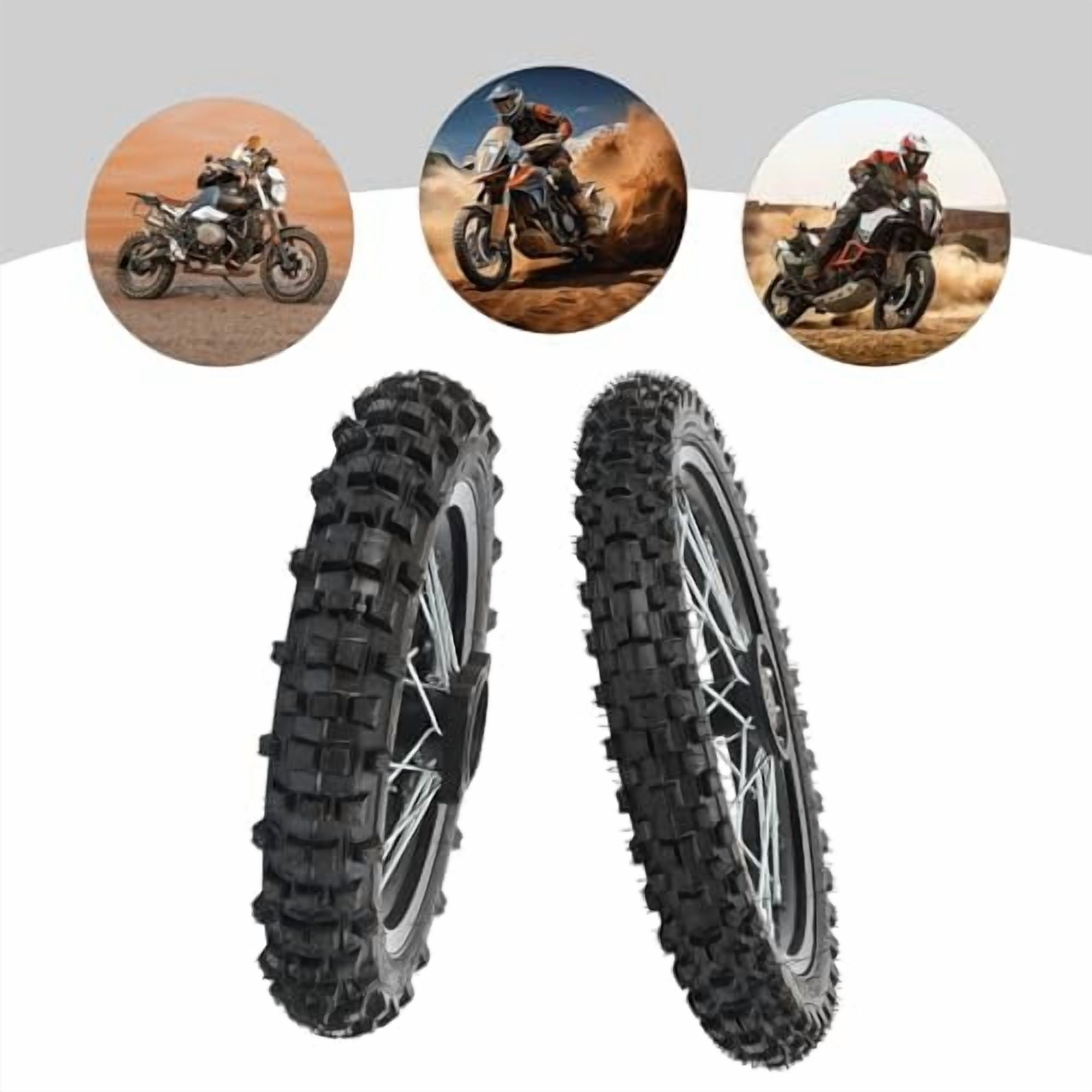 60/100-14 Front Wheel and 80/100-12 Rear Wheel Tire and Rim Kit, Disc Brake Wheel Tires Rim with ...