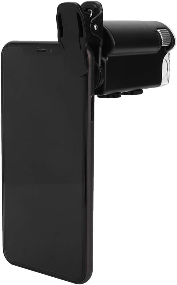 60-100X Clip-on Microscope with LED Light, Portable Magnifier Loupe ...