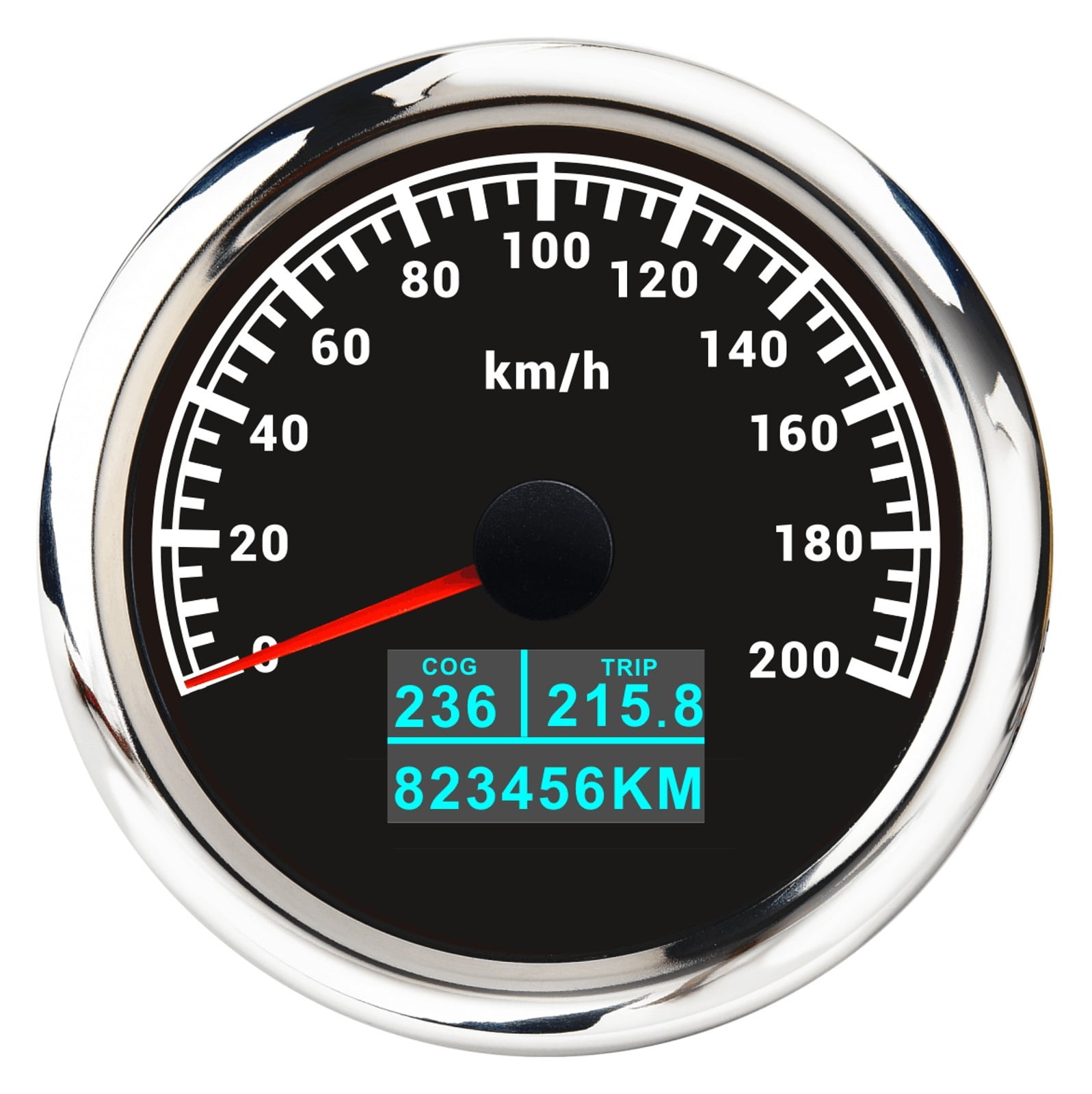 60 120 200km/h GPS Speedometer 85mm With LCD Display COG Trip Odometer ...
