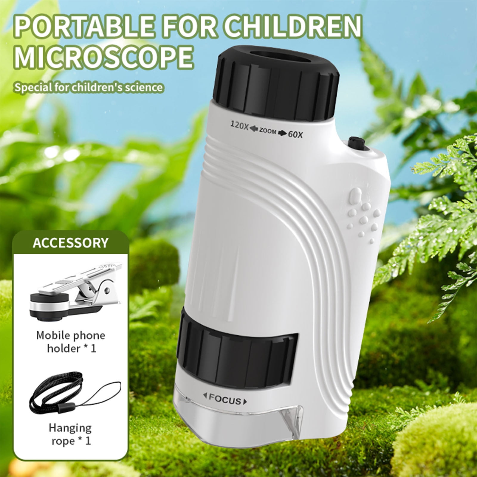 60-120X Portable Microscope for Kids Science Experiments with LED Light ...