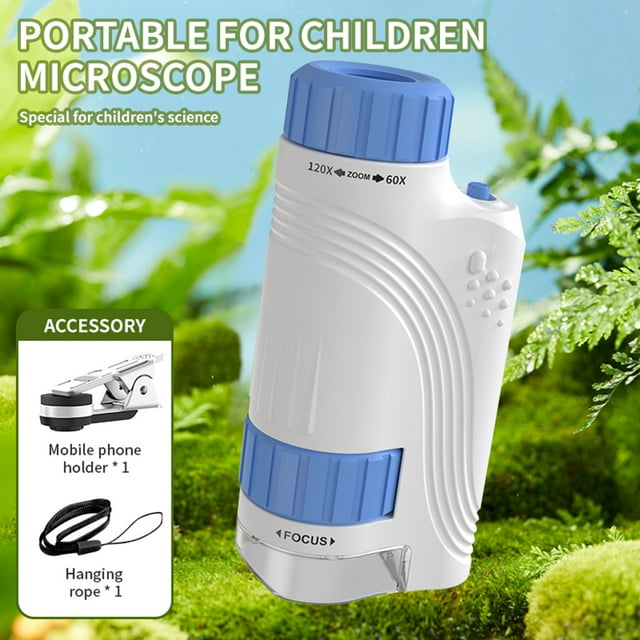 60-120X Portable Microscope for Kids Science Experiments with LED Light ...