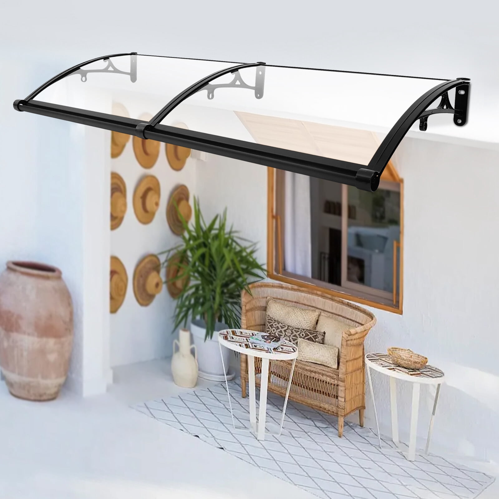 60×160cm Window Door Awning Canopy Outdoor Patio Sun Shade Cover Rain ...