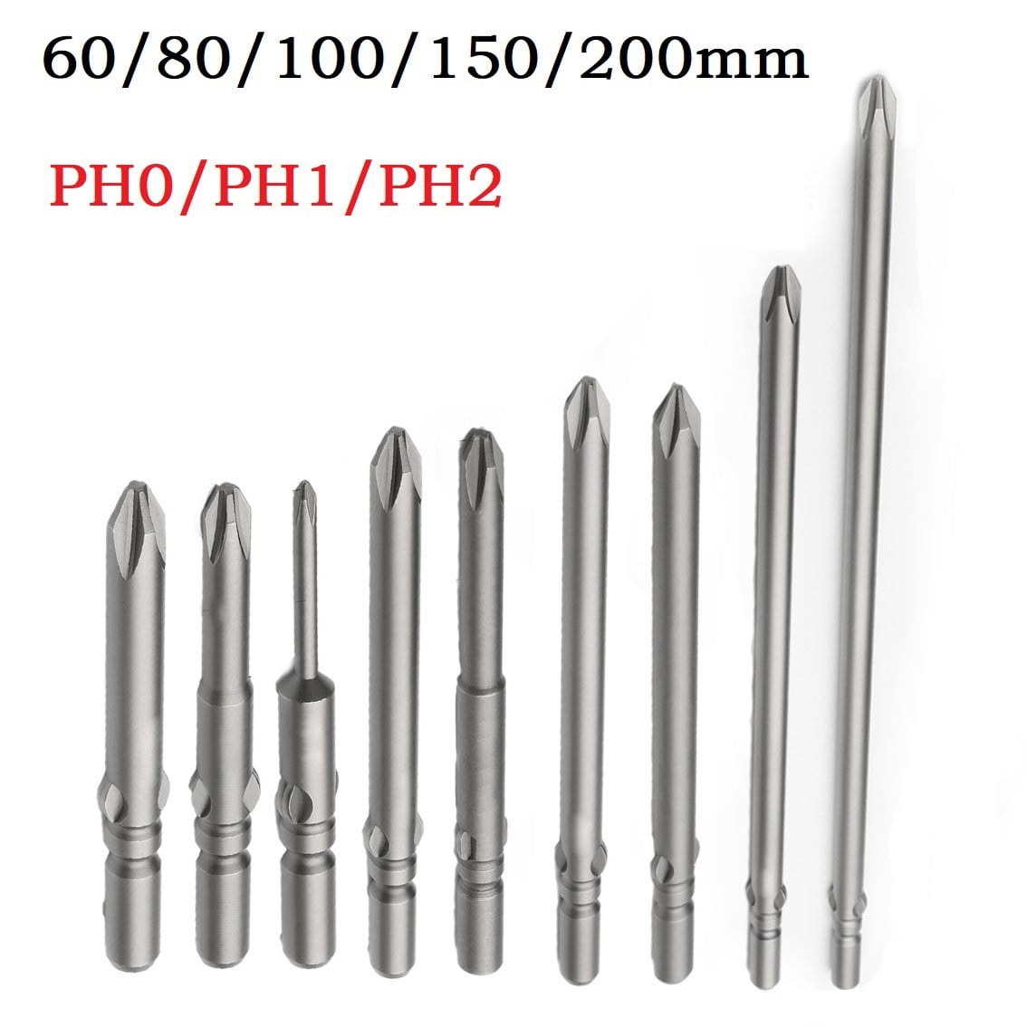 60-200Mm Ph0 Ph1 Ph2 802 Electric Cross Screwdriver Bit Magnetic Driver ...
