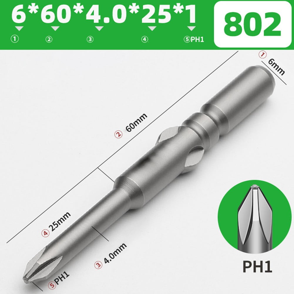 60-200Mm Ph0 Ph1 Ph2 802 Electric Cross Screwdriver Bit Magnetic Impactdriver,60X4.0Xph1 ...