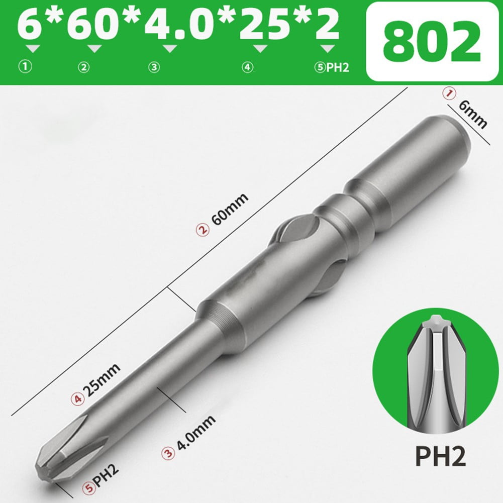60-200mm Ph0 Ph1 Ph2 802 Electric Cross Screwdriver Bit Magnetic ...
