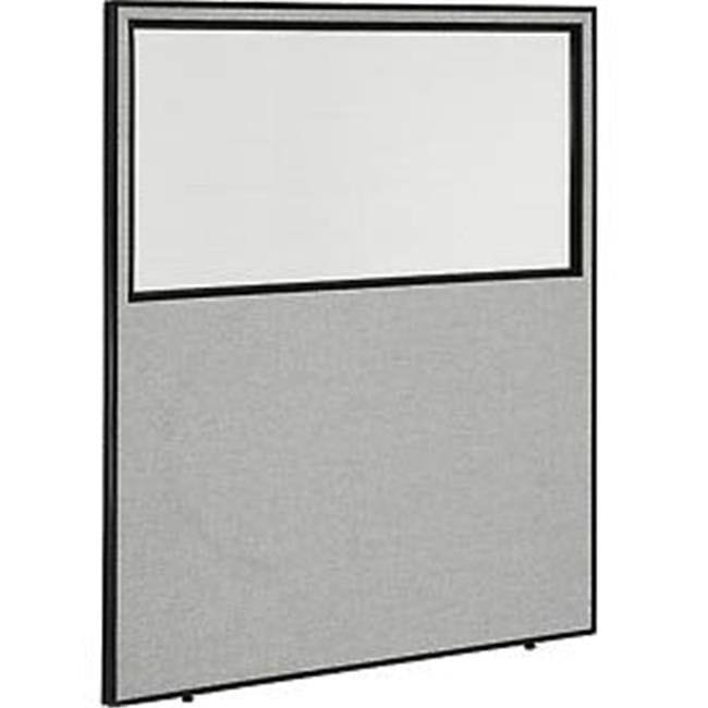 60.25 x 72 in. Office Partition Panel with Partial Window - Gray ...
