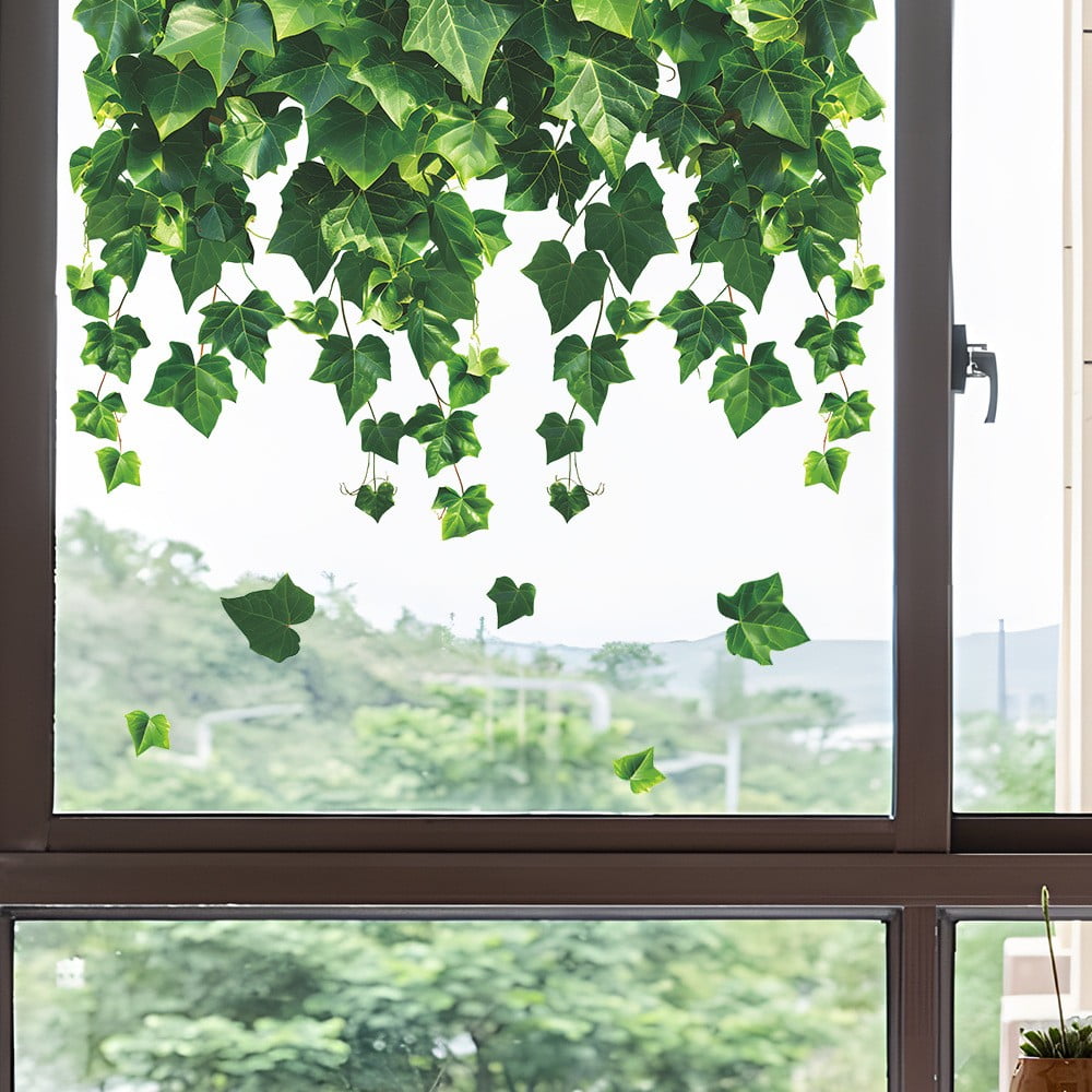 60*30cm Hanging Greenery Vine Window Cling Stickers, Multicolor ...