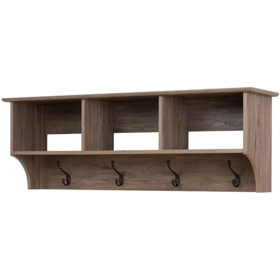 60" Contemporary Wall Mounted Coat Rack Coat Hooks Wall Mount with 4 ...