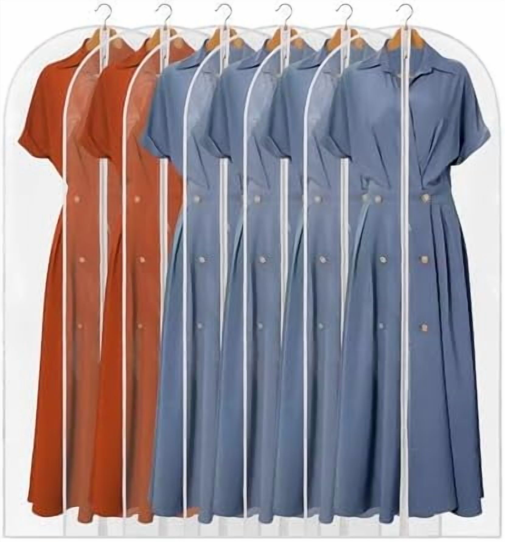 60" Dress Bags for Gowns, 6 Packs All Clear Garment Bags for Hanging ...