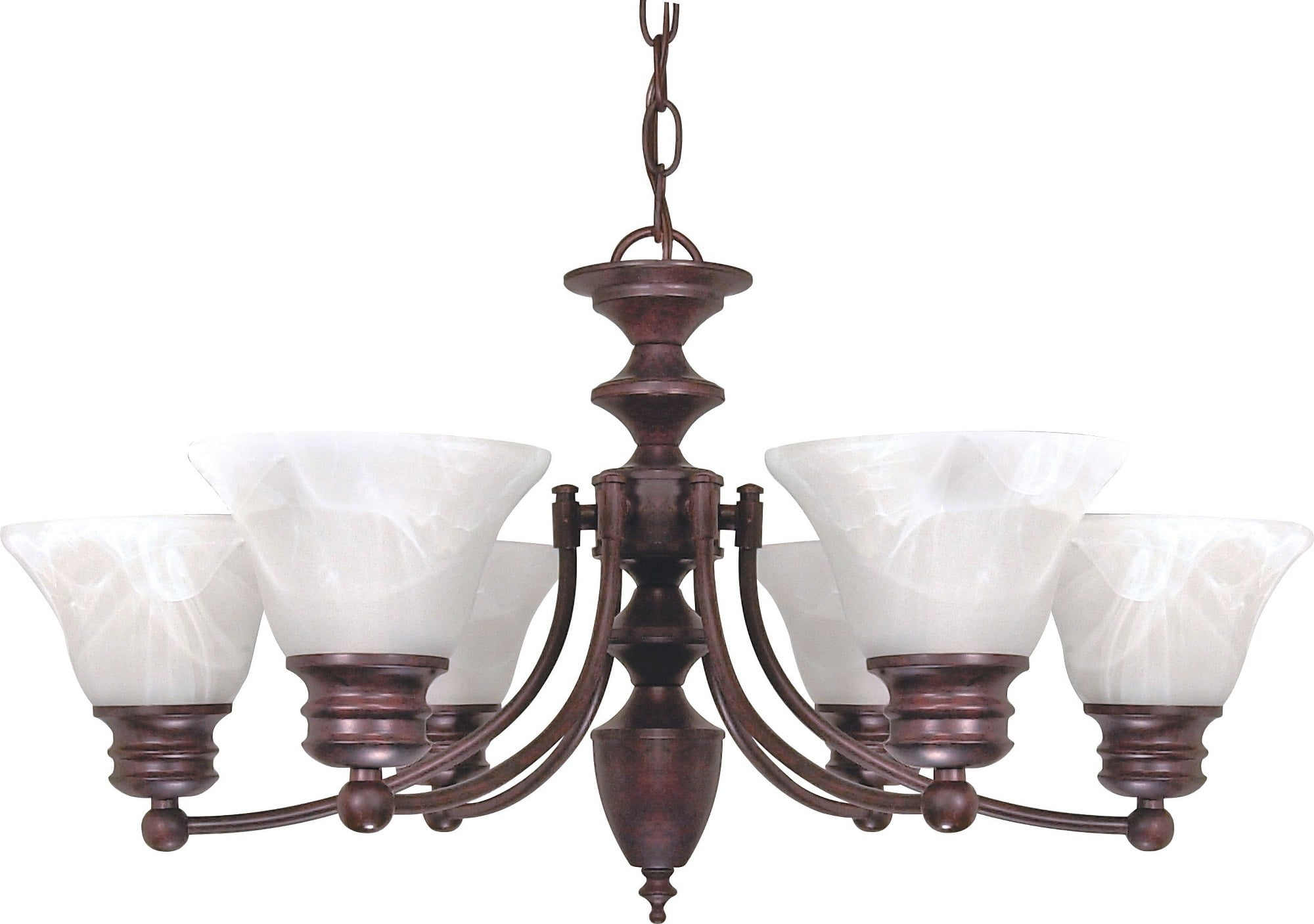 60/358 Nuvo Lighting Empire-Six Light Chandelier-26 Inches Wide by 14 ...