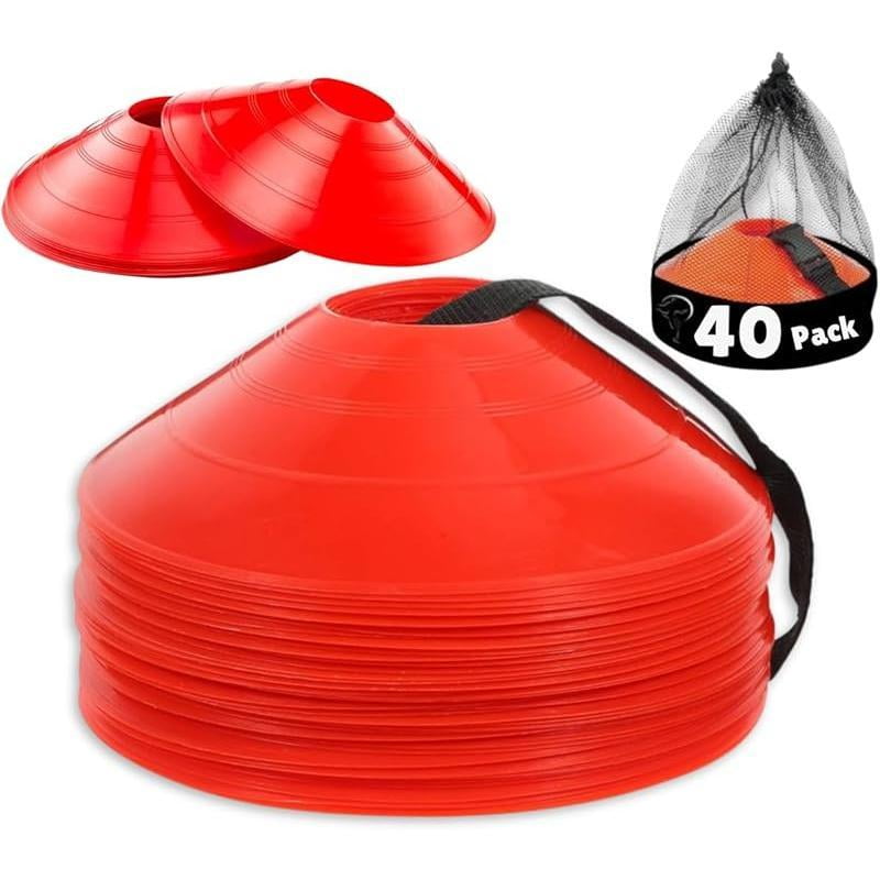 60/40/20 Pack, Pro-Grade Soccer Training Cones Set, Durable Agility Soccer Cones with Carry Bag ...