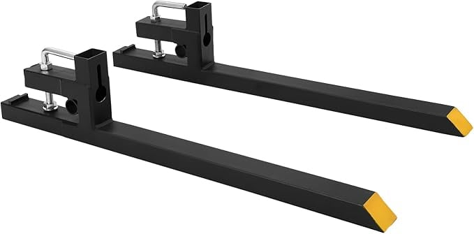 60" 4000lbs Clamp on Pallet Forks Heavy Duty Tractor Forks with No ...