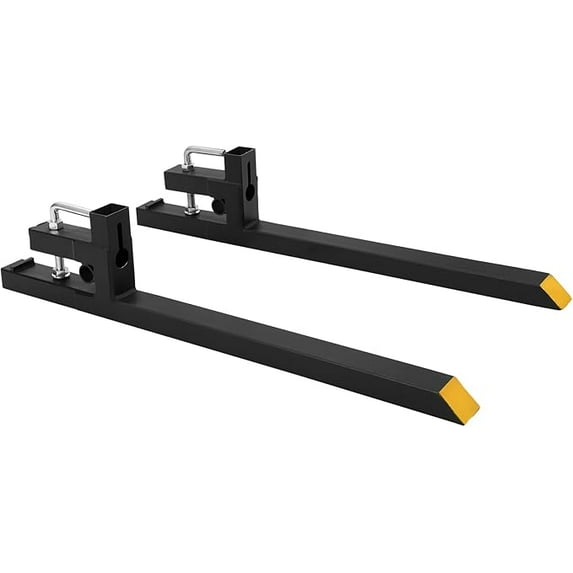 60" 4000lbs Clamp on Pallet Forks Heavy Duty Tractor Forks with No ...