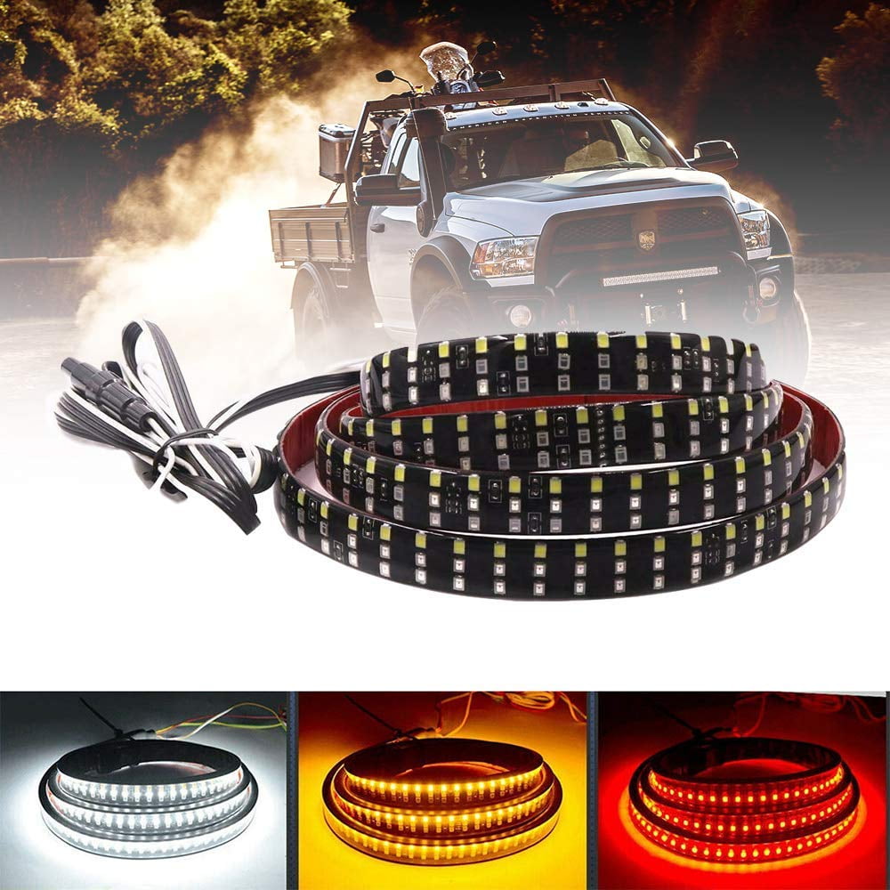 60" 432LED 6 Modes Truck Strip Tailgate Light Bar Universal 3Row ...