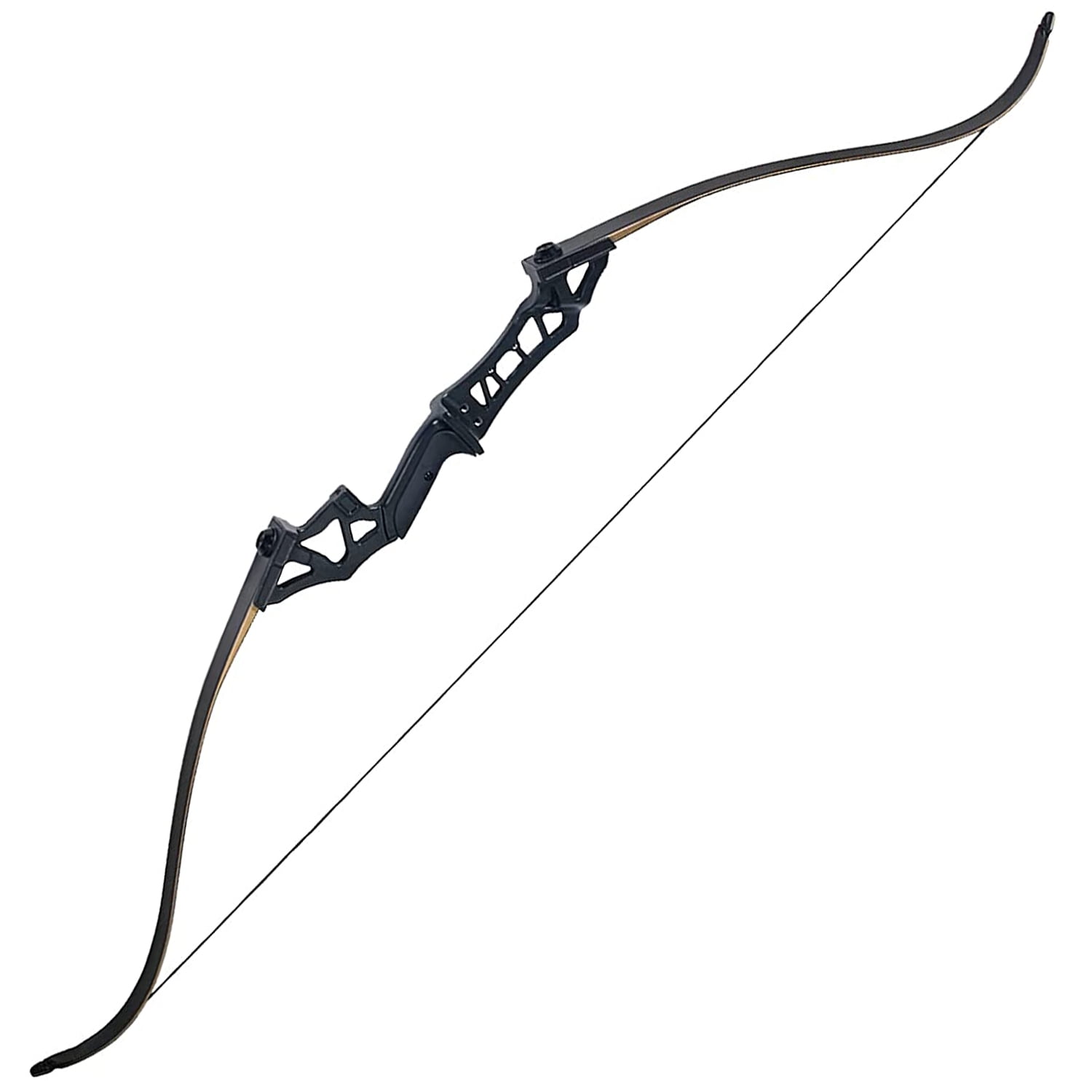 60" 45lbs Black Metal Riser Recurve Bow for Outdoor Hunting Archery ...