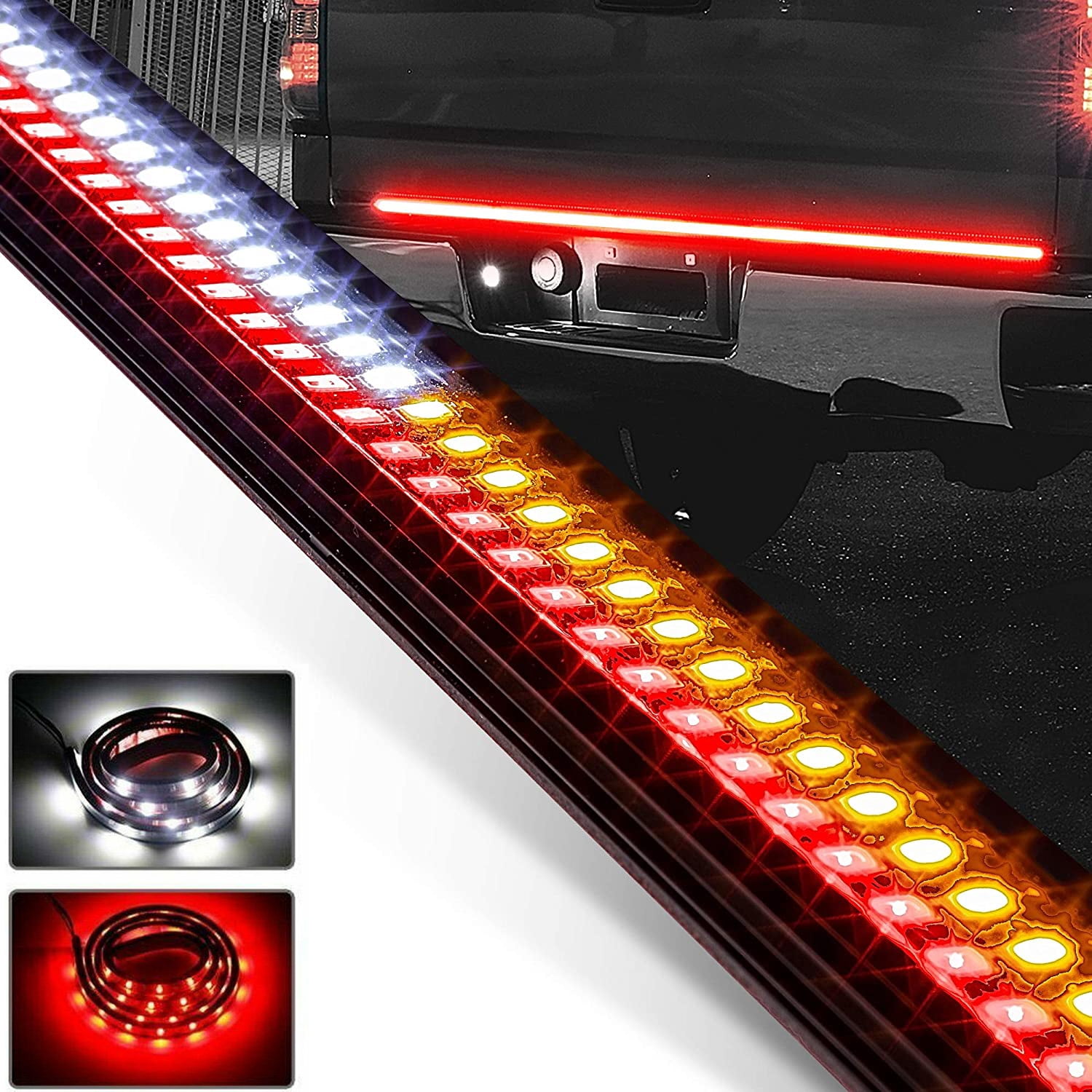 60" 5-Modes Waterproof Truck Strip Tailgate Light Bar, Running Turn ...