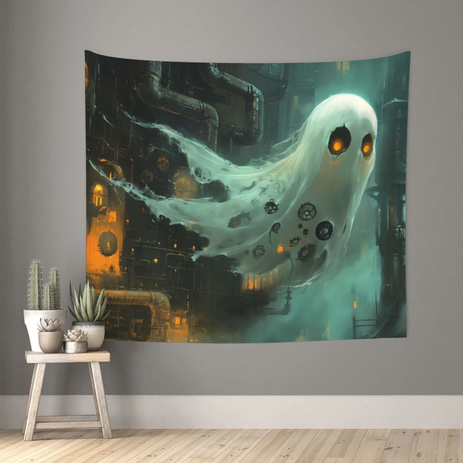 60''*51'' Halloween Wall Tapestry for Bedroom Halloween Mechanical ...