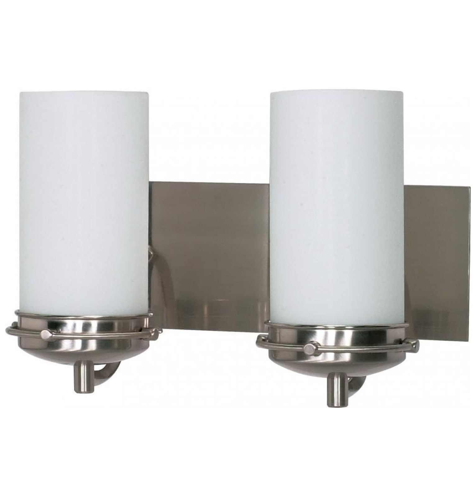 60/612 Two Vanity Lighting Fixture, 2Lt, Frosted Glass Brushed ...
